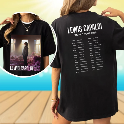 Lewis Capaldi 2025 World Tour T-Shirt Unisex Concert Fan Merch T-Shirt ...