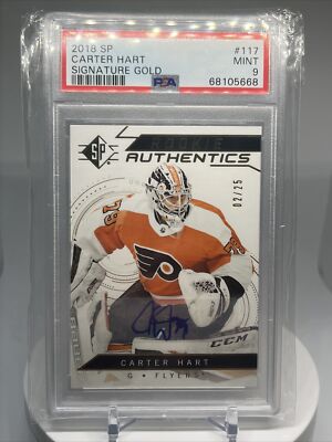 2018-19 SP - Rookie Authentics Gold Autograph #117 Carter Hart /25 (AU ...