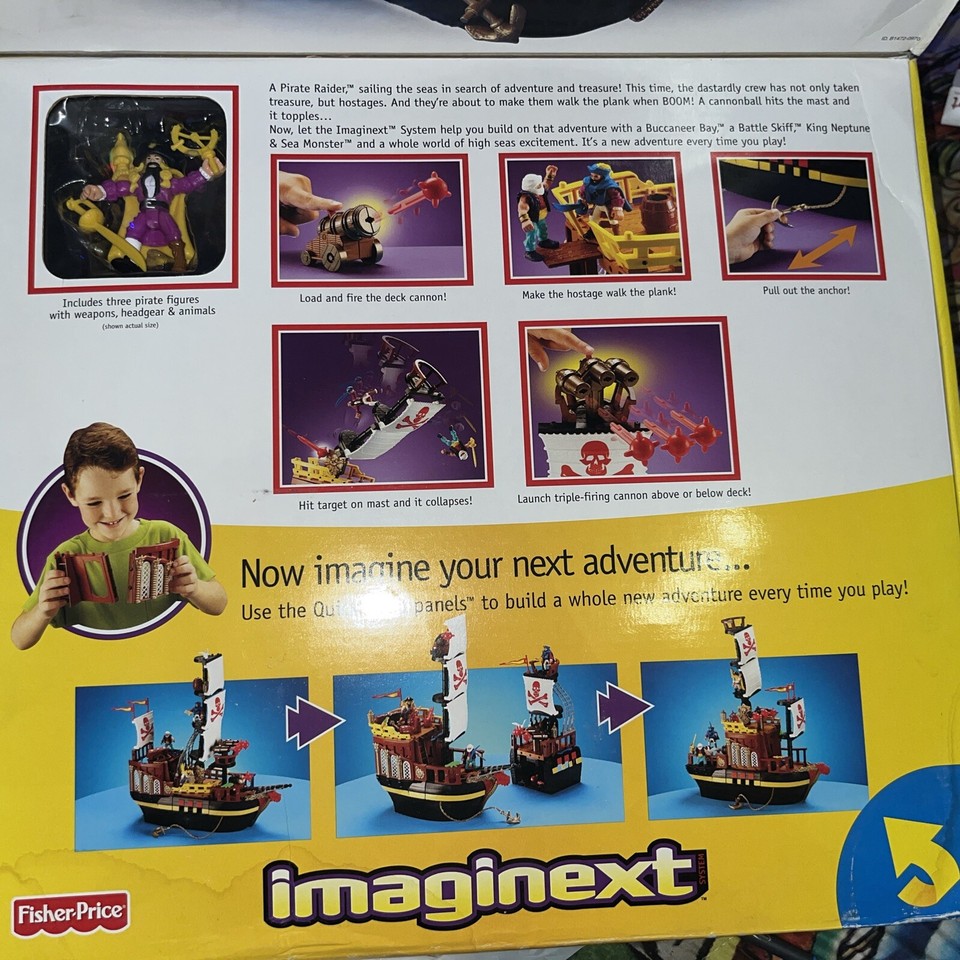 VRG Imaginext Pirate Raider Ship Toy Lot 2002 Mattel NEW IN BOX Fisher ...