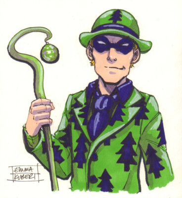 The Riddler Christmas Style Commission - Signed art by Emma Kubert | eBay