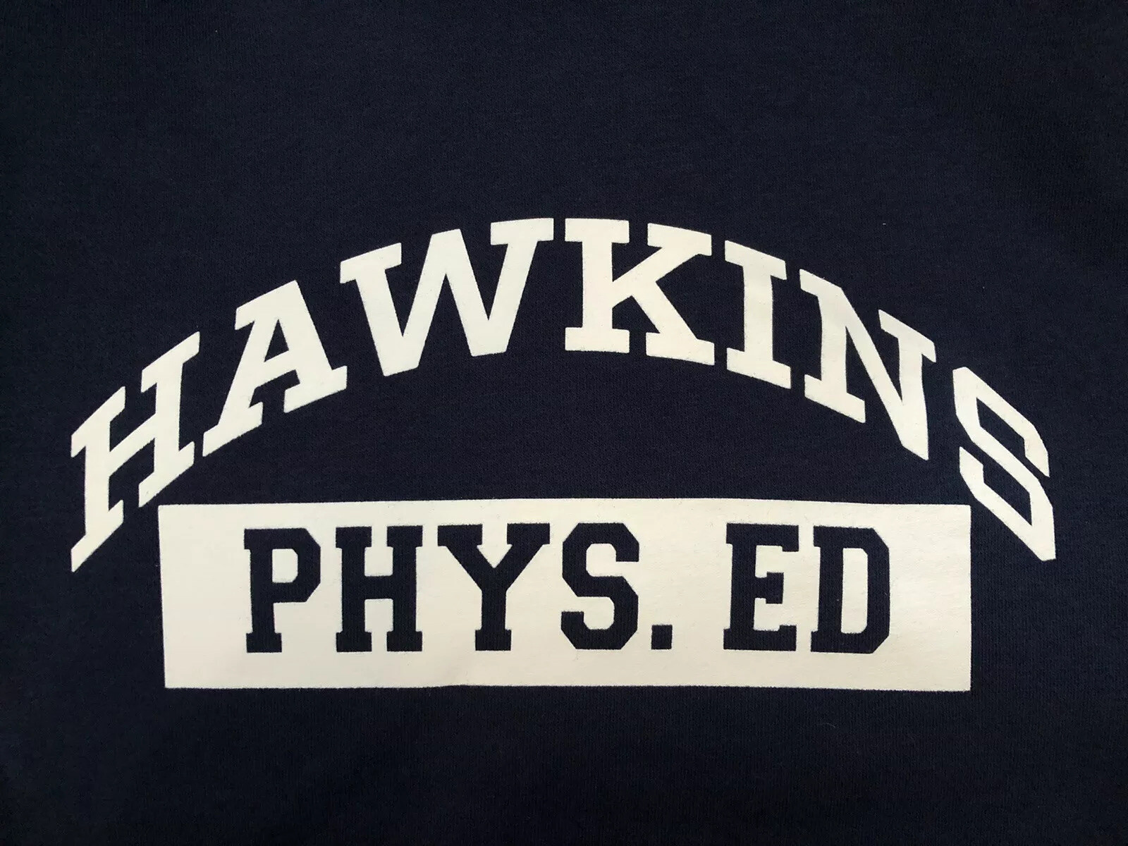 NIKE x STRANGER THINGS HAWKINS HIGH PHYS. ED HOODIE NAVY CQ3655 419 sz ...