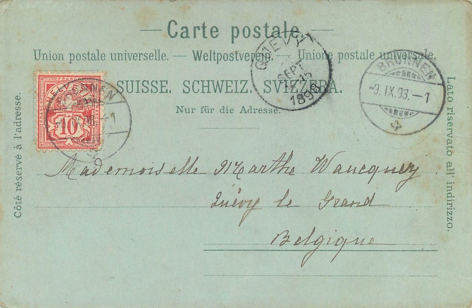 Switzerland Luzern moonlight litho postcard 1898 | eBay