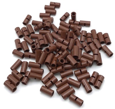 Lego 100 New Reddish Brown Technic Pin Connector Round 2L with Slot Pin ...
