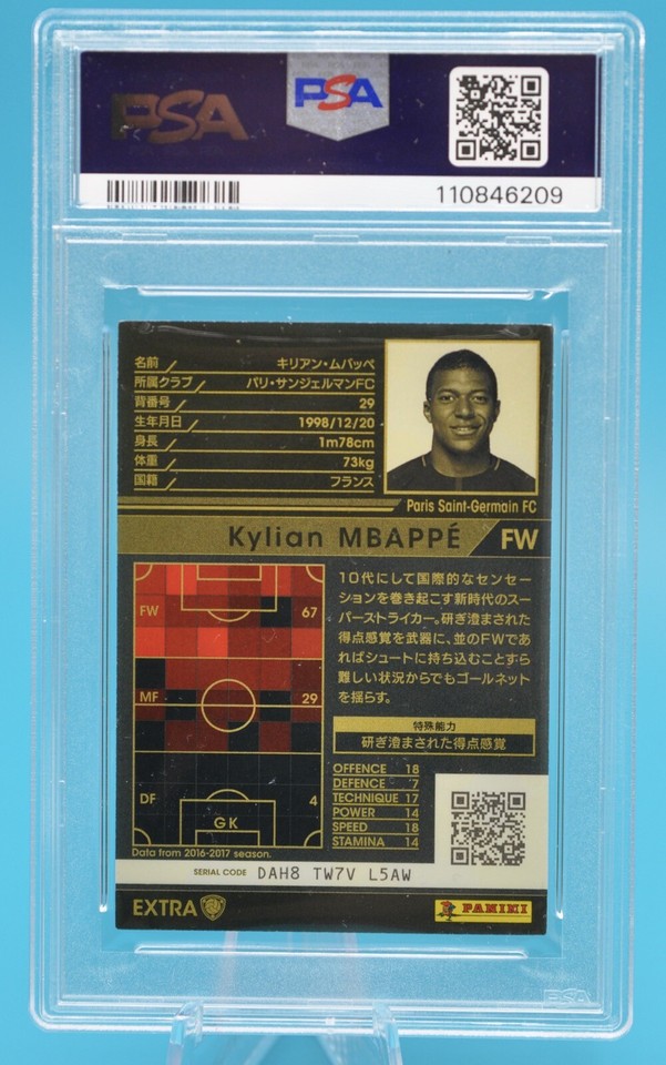 2017-18 Panini WCCF Kylian Mbappe Magazine Promo Feb 18 PSA 8 #EXTRA RC ...