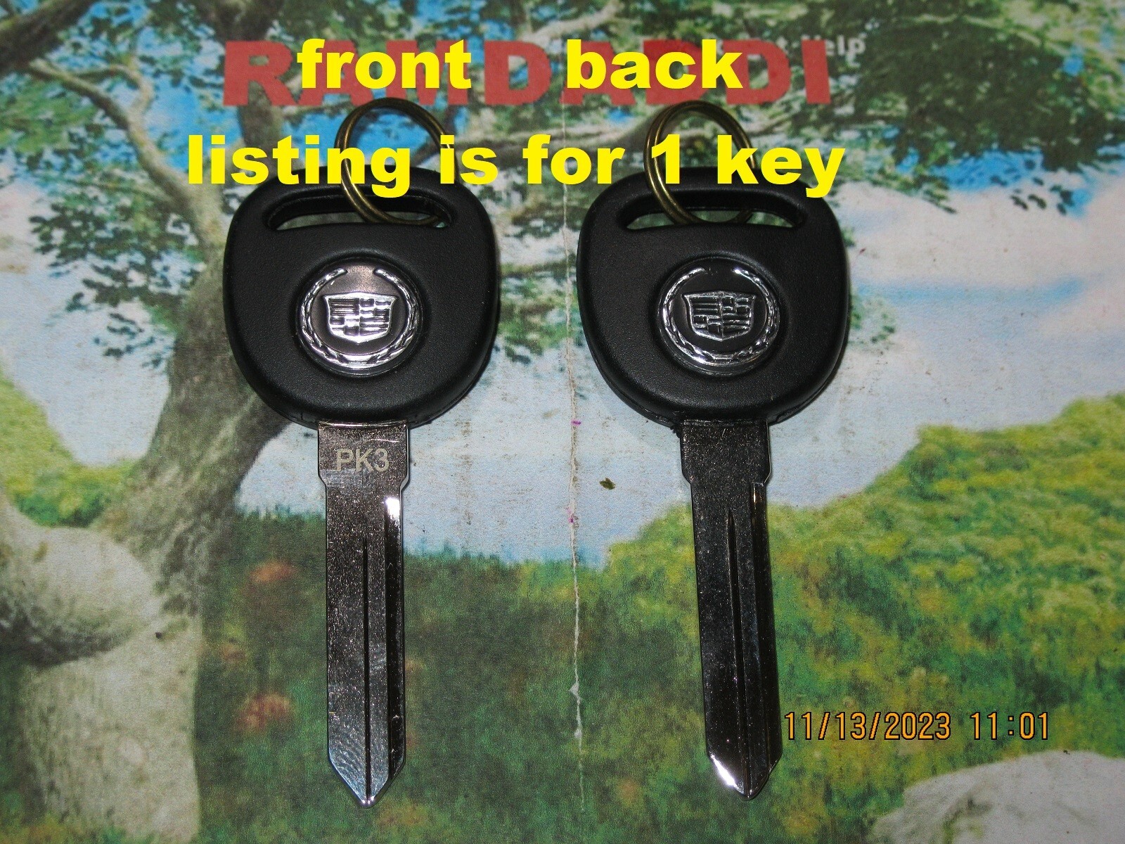 Logo PK3 For Cadillac 98-05 Deville Seville Transponder Chip Blank Key ...