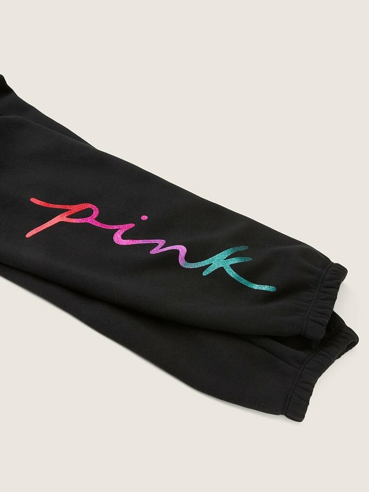 Victoria's Secret Pink Bling Ombre Rainbow Campus Tee Shirt + Pants Set ...