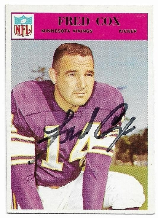 FRED COX 1966 Philadelphia Signed Autographed card #108 Minnesota ...