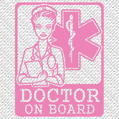 DOCTOR ON BOARD EMS EMT NURSE STAR OF LIFE EMERGENCY VINYL DECAL ...