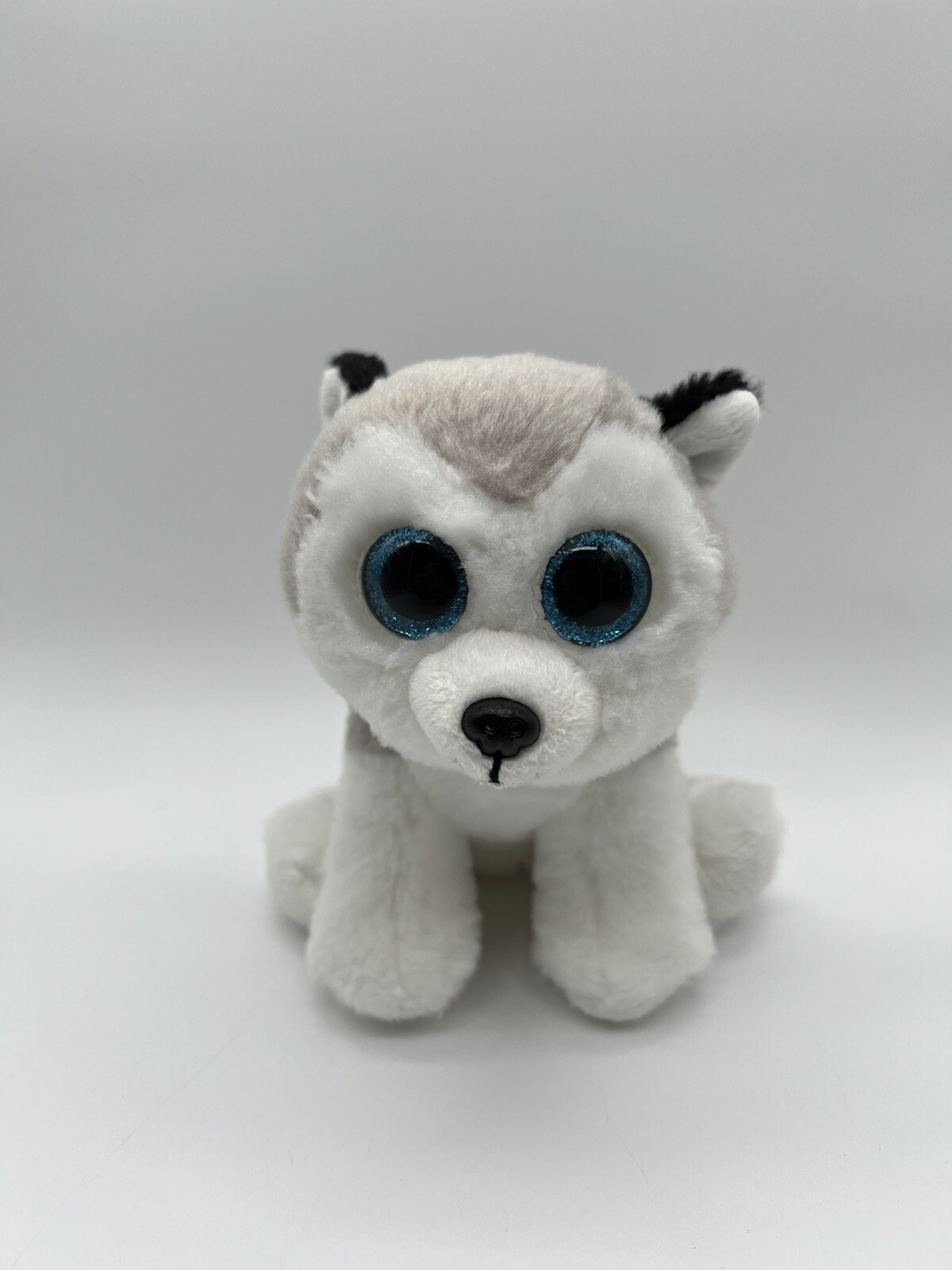 TY Beanie Boo Babies Husky Dog "Buff" Plush Tall Big Glitter Blue Eyes ...