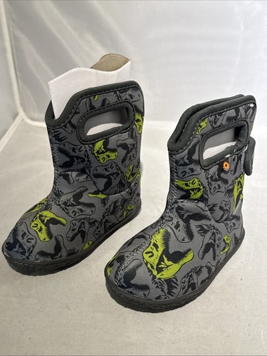 NIB BOGS Baby Bogs Dinosaur Waterproof Boot Lined Gray/Multi Infants ...