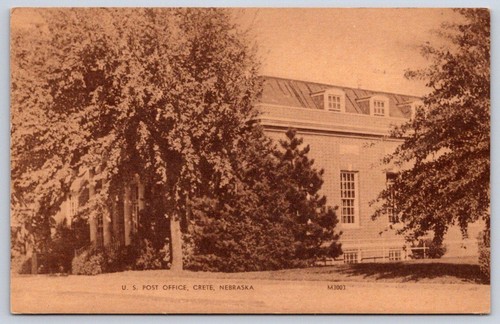 Vintage Nebraska Postcard CRETE US Post Office Mwm Sepia 1930s | eBay