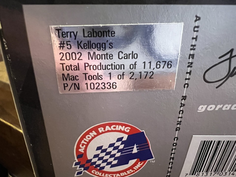 2002 Terry Labonte #5 Kelloggs Chevy Monte Carlo Action Diecast | eBay