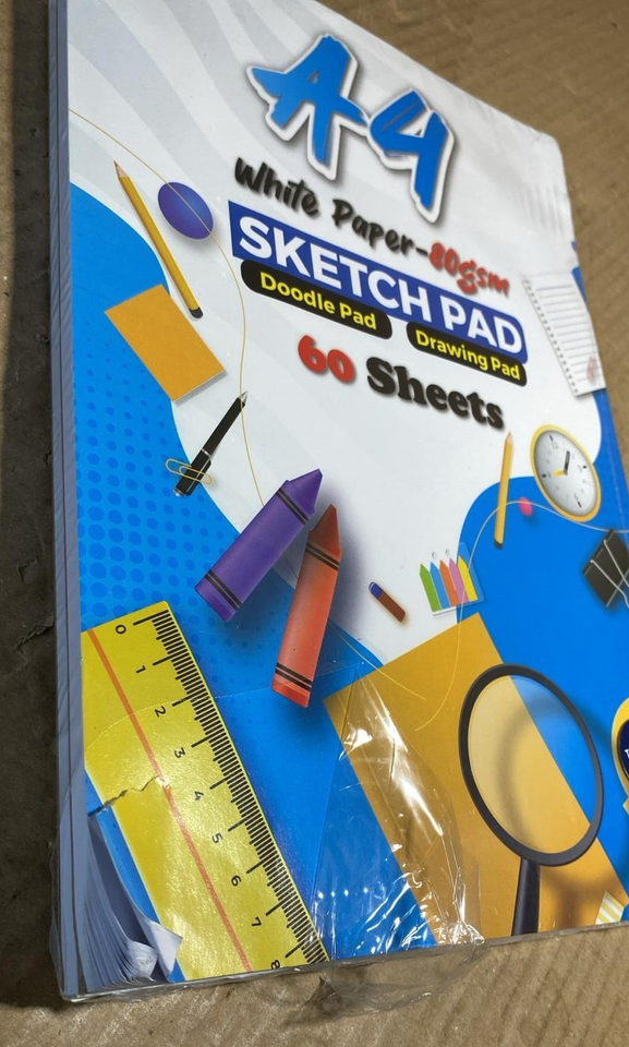 A4 Artists Sketch Pads – 60 Sheets – 80GSM White Cartridge Paper ...