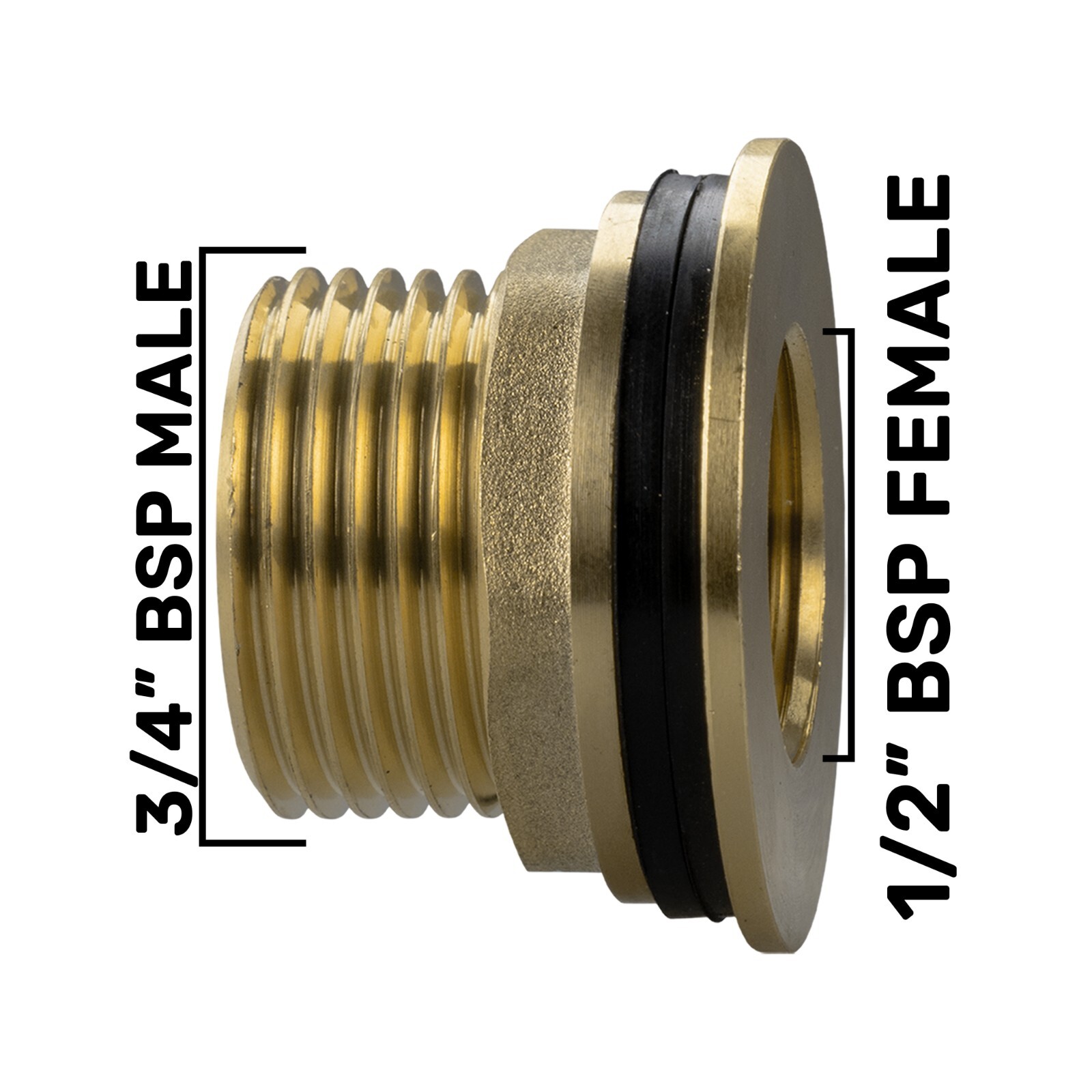 Brass Water Butt Replacement Adaptor Connector, 1/2" BSPF - 3/4" BSPM ...
