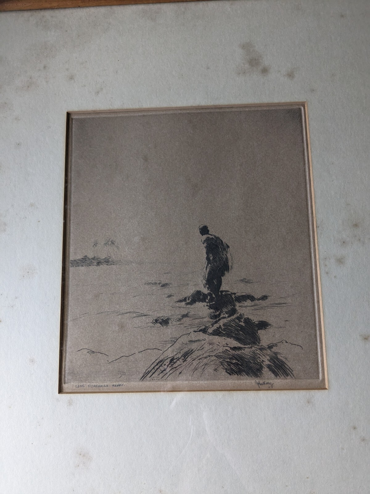 John Kelly Etching Original Signed Lone Fisherman Hawaiian | eBay