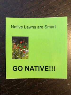 Environmental Stickers "Go Native" Lot of 10 Lawn/Conservation Activism ...