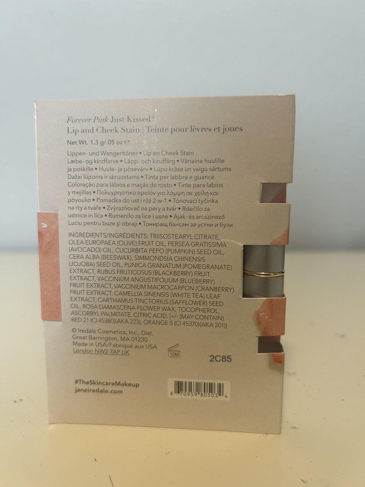 Jane Iredale Just Kissed Lip & Cheek Stain Forever Pink 0.05oz 1.3g Mini Travel | eBay