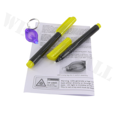 Security Property Marking Kit. 2 UV Permanent Marker Pens & UV LED ...
