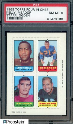 1969 Topps Four In One Football Kelly Meador Starr Ogden HOF PSA 8 | eBay