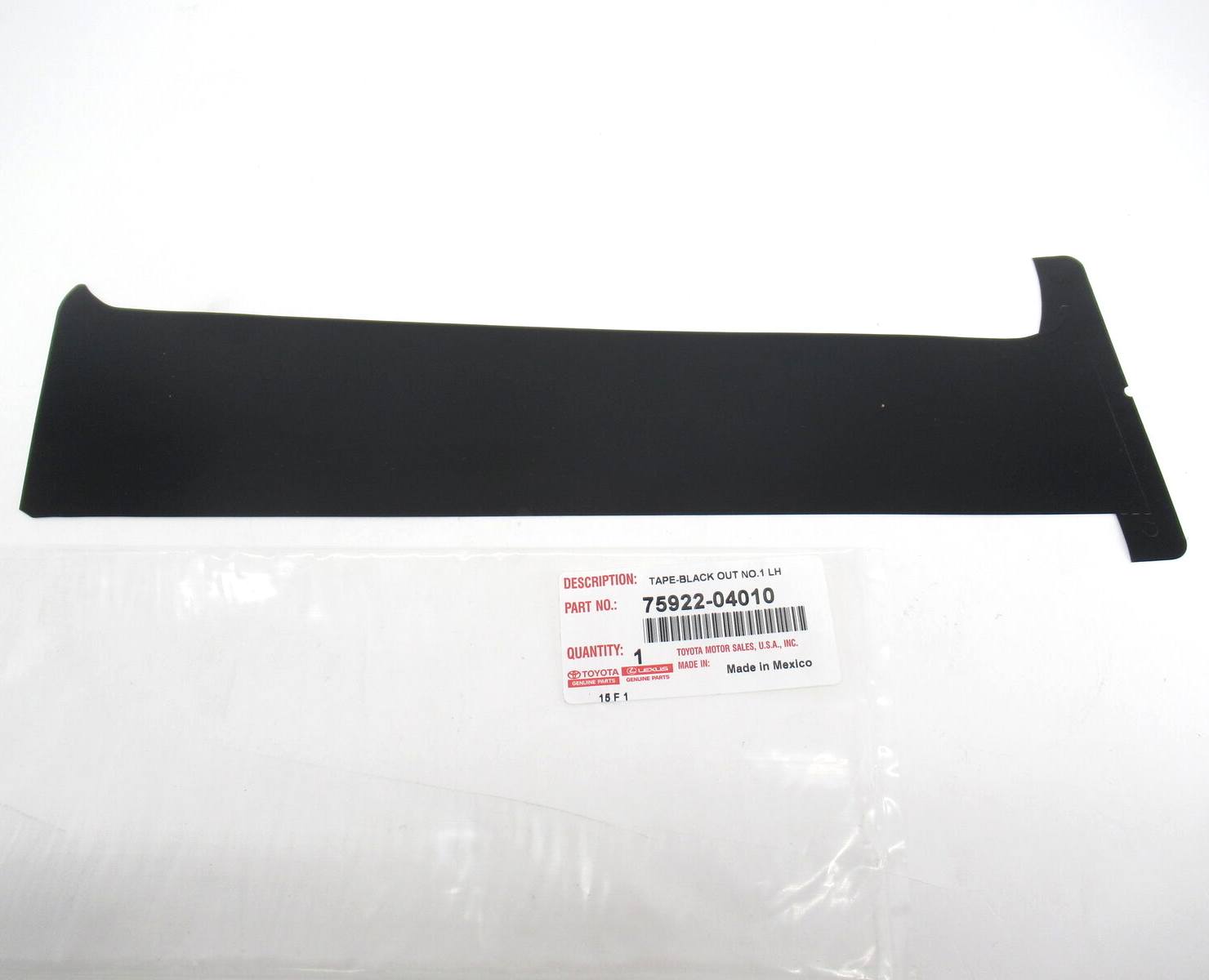 Genuine OEM Toyota 75922-04010 Driver Front Black Out Tape 2016-2019 ...