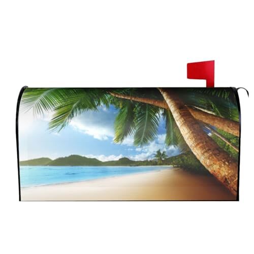 Palm Trees On The Sea Beach Mailbox Covers Magnetic Coastal 25.5x21 in ...