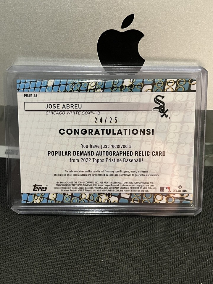 2022 Topps Pristine Jose Abreu Pink Popular Demand Patch Auto #/25 ...