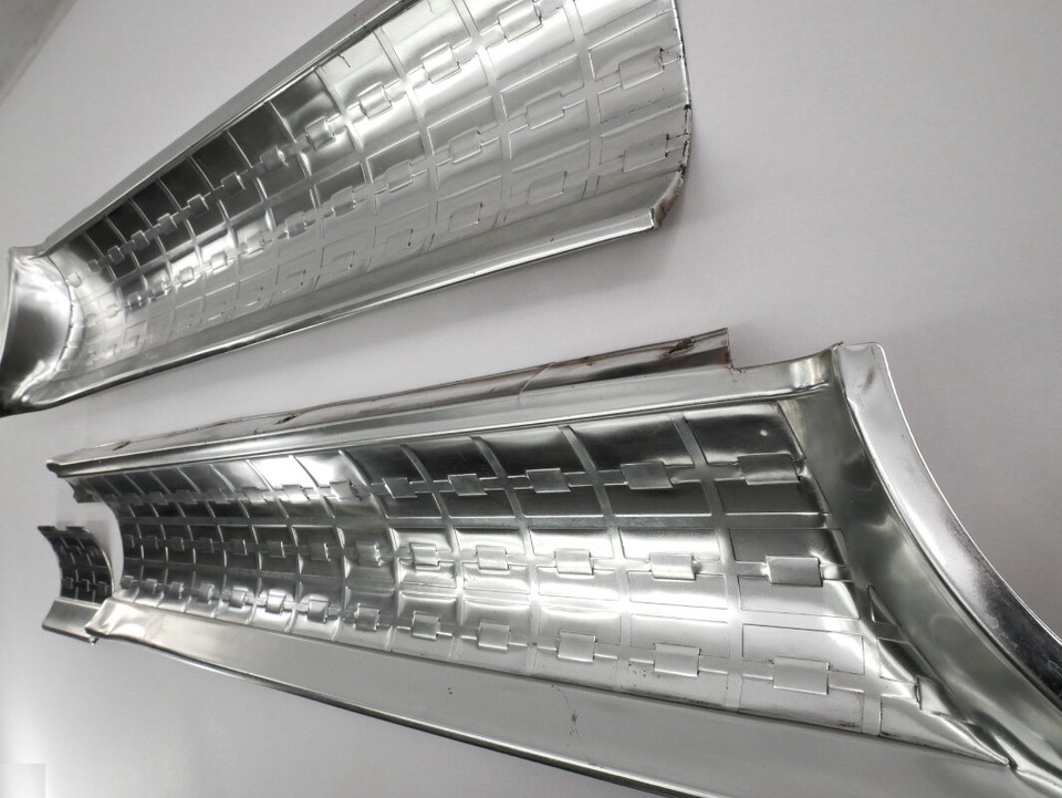 Aluminum Checkered Tail Finish Trim Panel Set 1963 Ford Galaxie Genuine ...