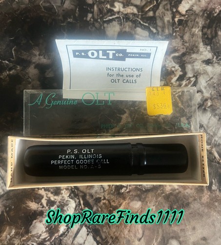 Vintage Perfect Goose Call P.S. OLT Model A-5 Keyhole Design Box/Lid ...