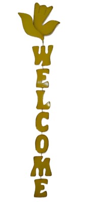 MCM Jack Hanson Torch Cut Sheet Metal Wall Art Yellow Welcome Sign Wall ...