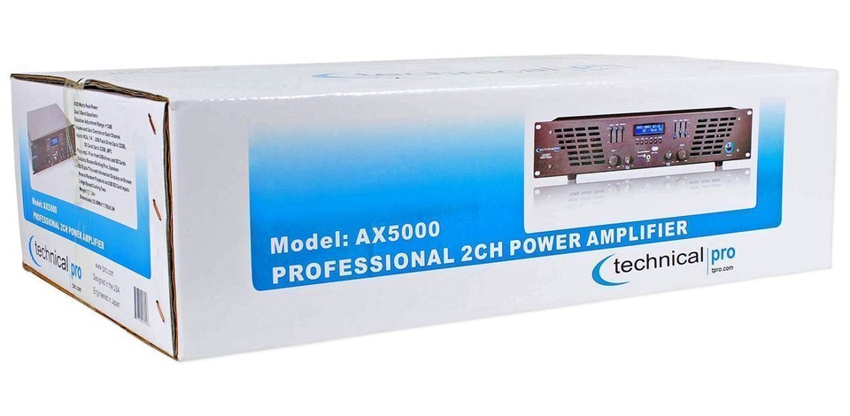 Technical Pro AX5000 5000w 2 Channel 2U DJ Power Amplifier w USB, SD ...