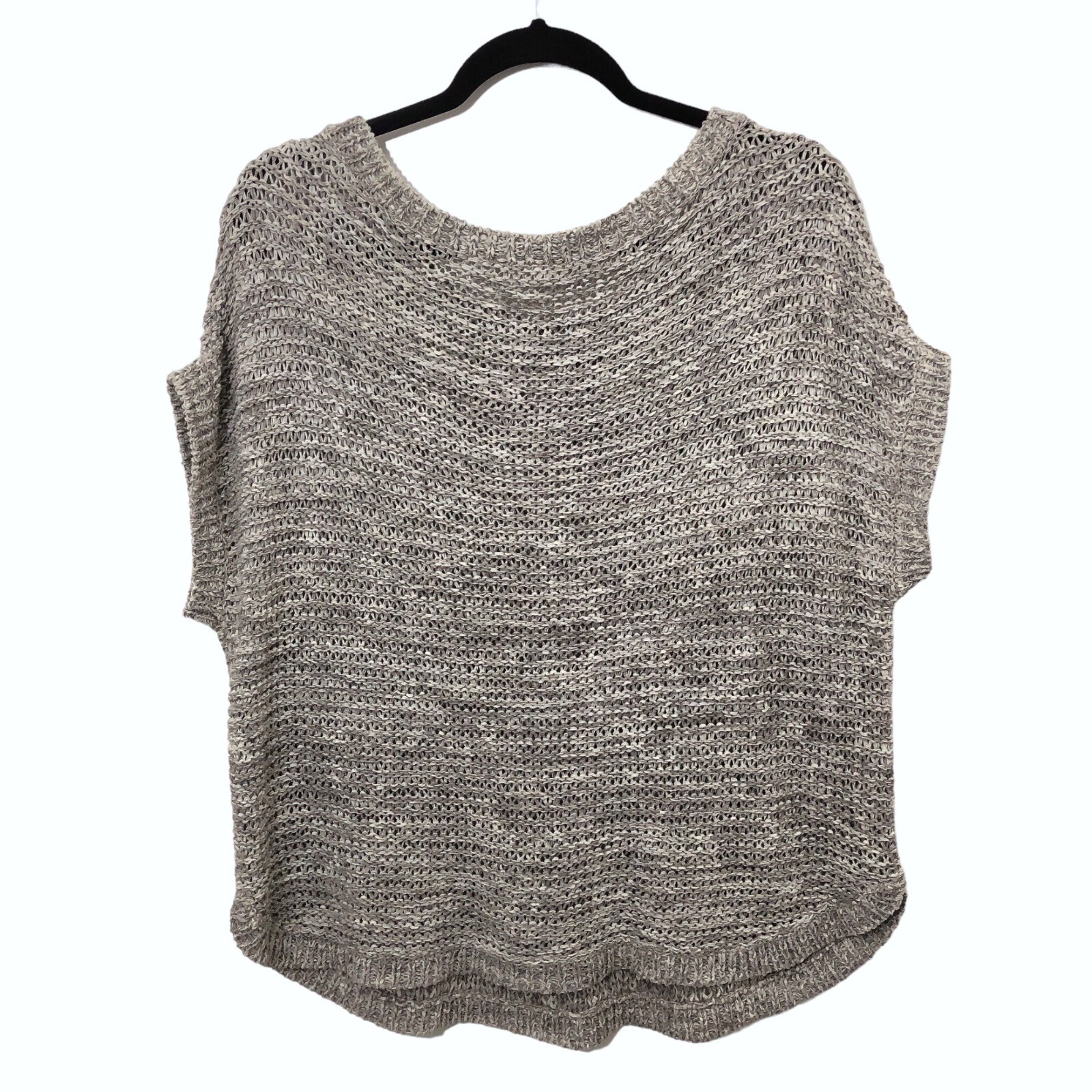 Eileen Fisher Gray Wonder Stitch Knit Cap Sleeve Swea… - Gem
