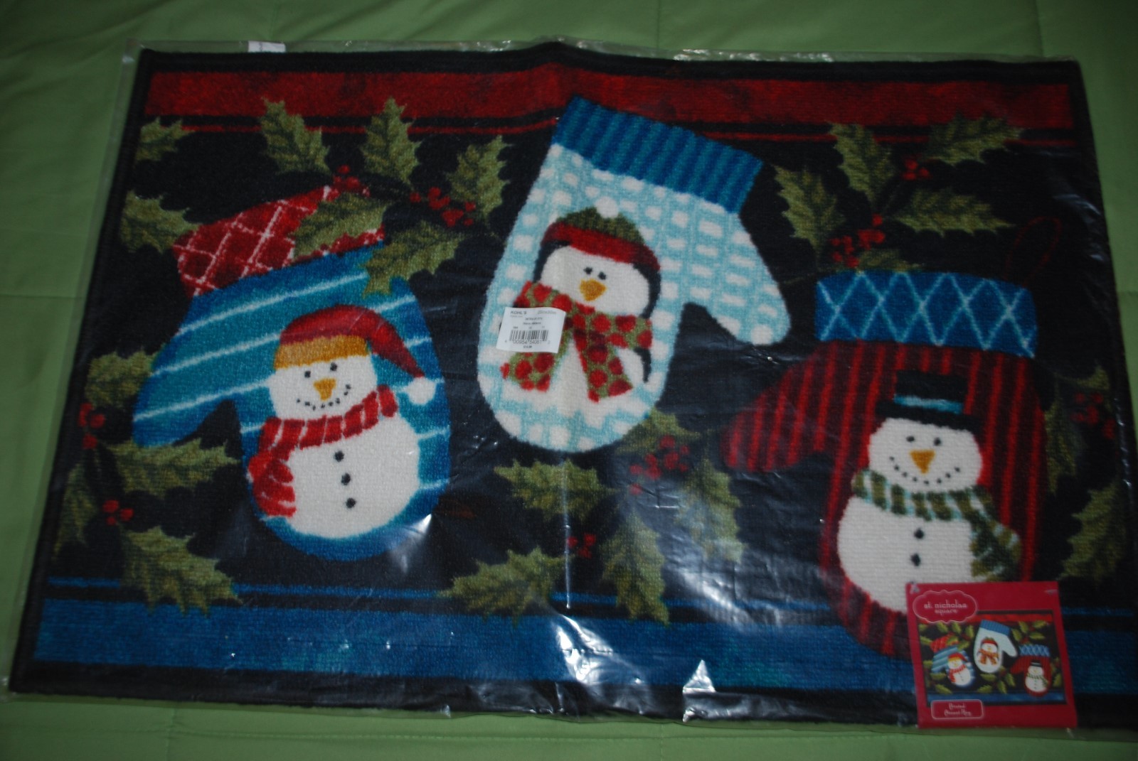 St. Nicholas Square Holiday Printed Accent Rug 30" x 20" Snowman ...