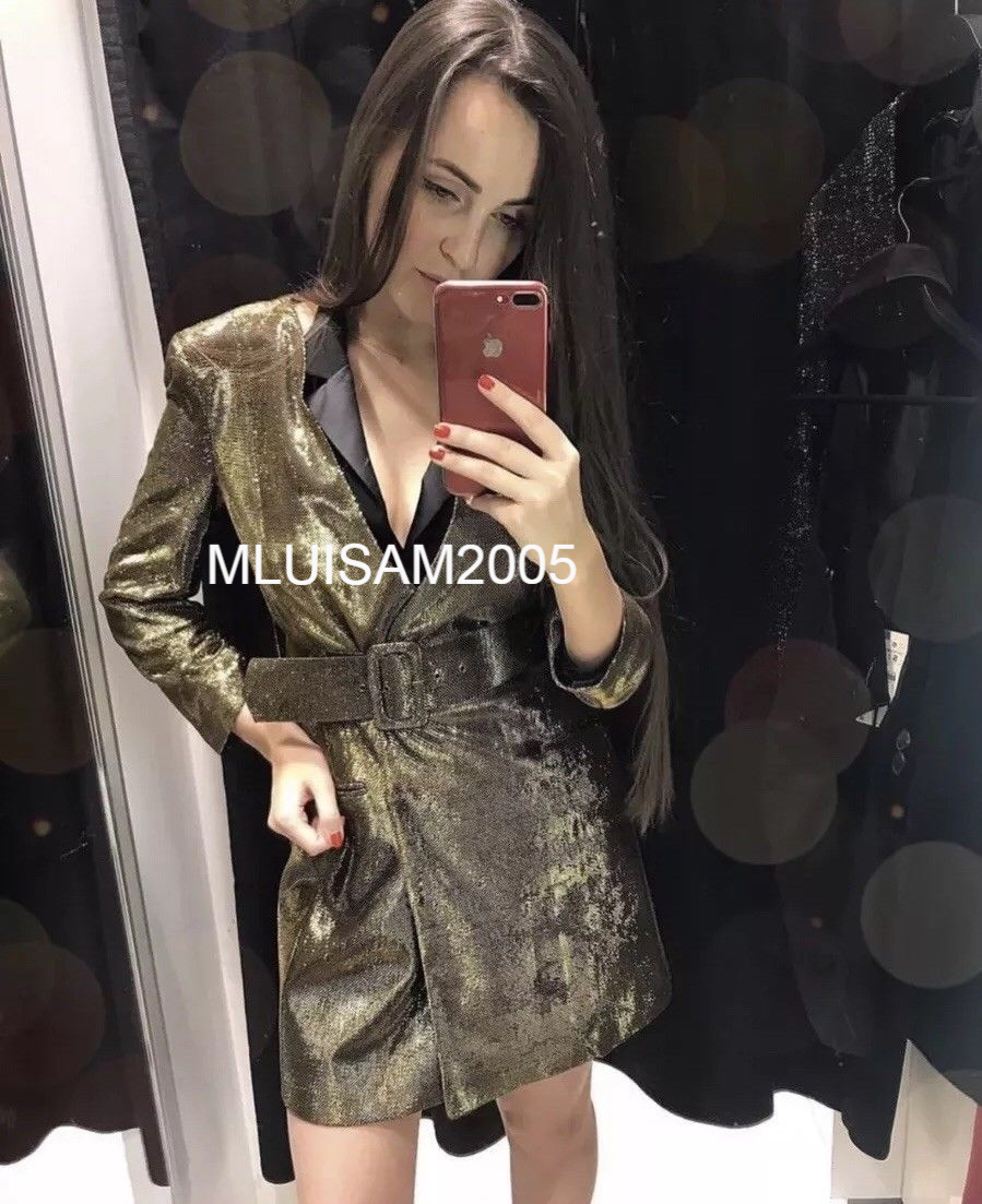 belted metallic thread dress | Dresses Images 2025