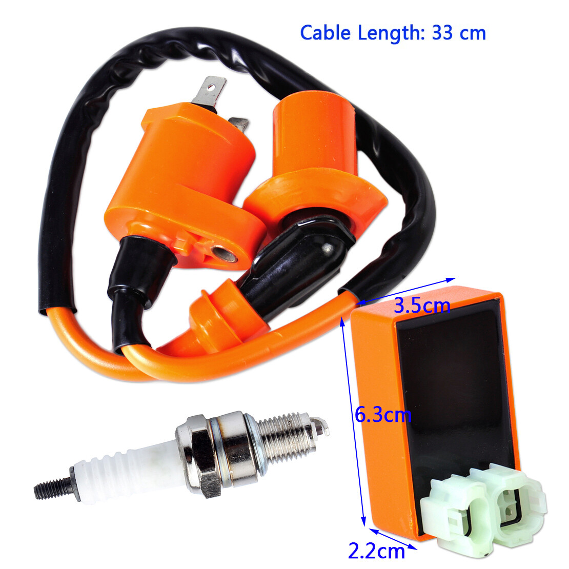Racing Ignition Coil 6 pin CDI Spark Plug fit for GY6 50cc 125cc 150cc ...