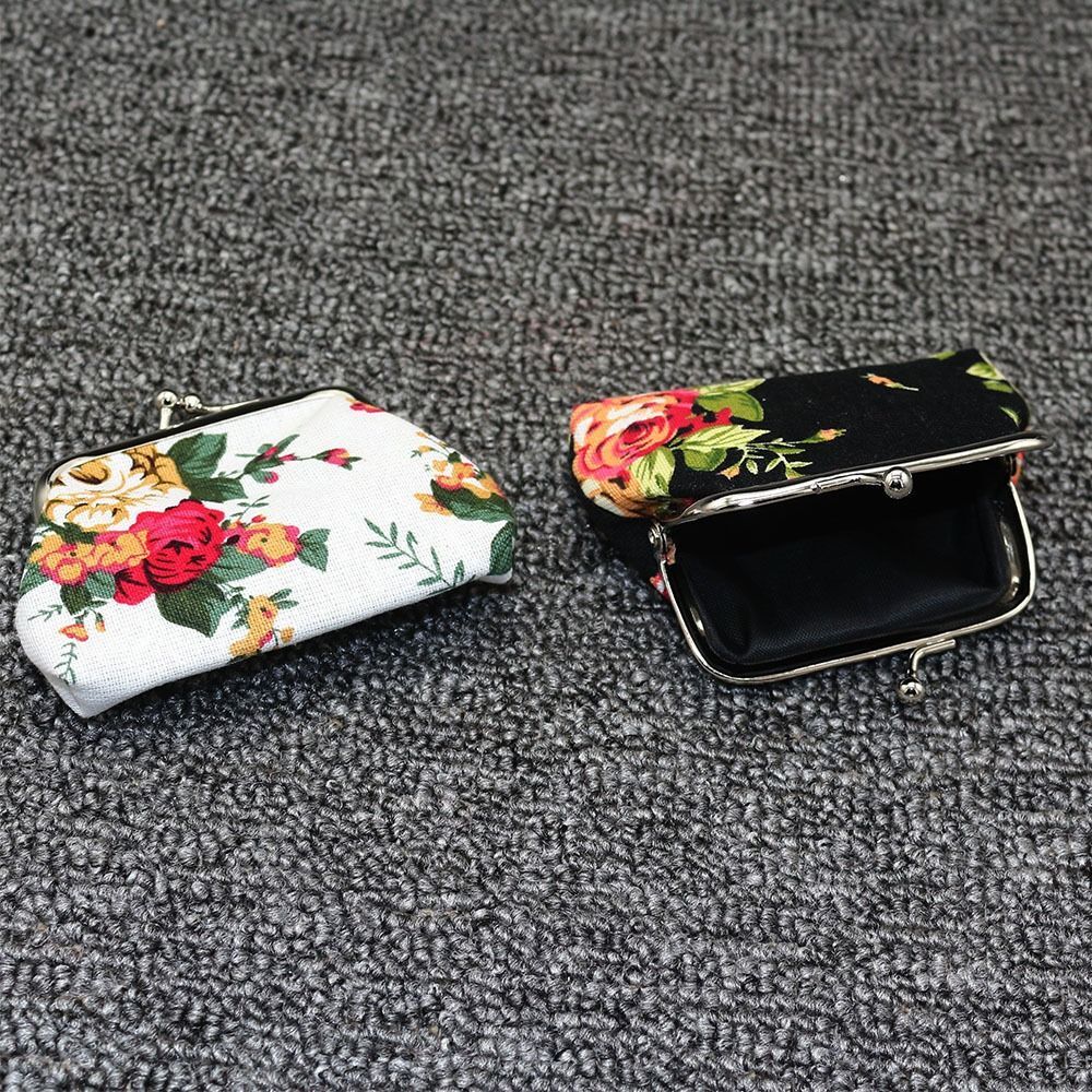 Buckle Closure Coin Purse Canvas Women Pouch Simple Mini Wallet Women ...