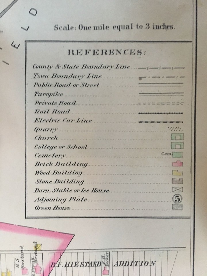 1899 COLUMBIA MOUNTVILLE LANCASTER COUNTY PENNSYLVANIA PLAT ATLAS MAP ...
