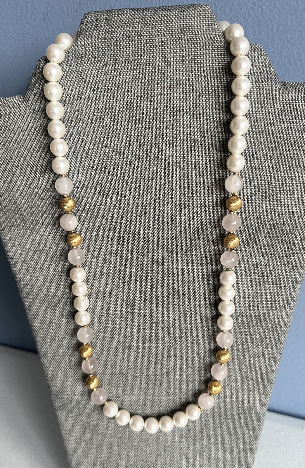 Napier Vintage Glass Frosted Pink, Gold & Faux Pearl … - Gem
