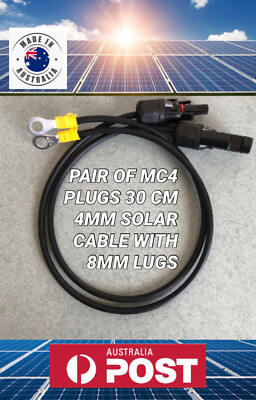 30cm extension lead with 8mm lugs 4mm² DC solar cable with pv male and ...