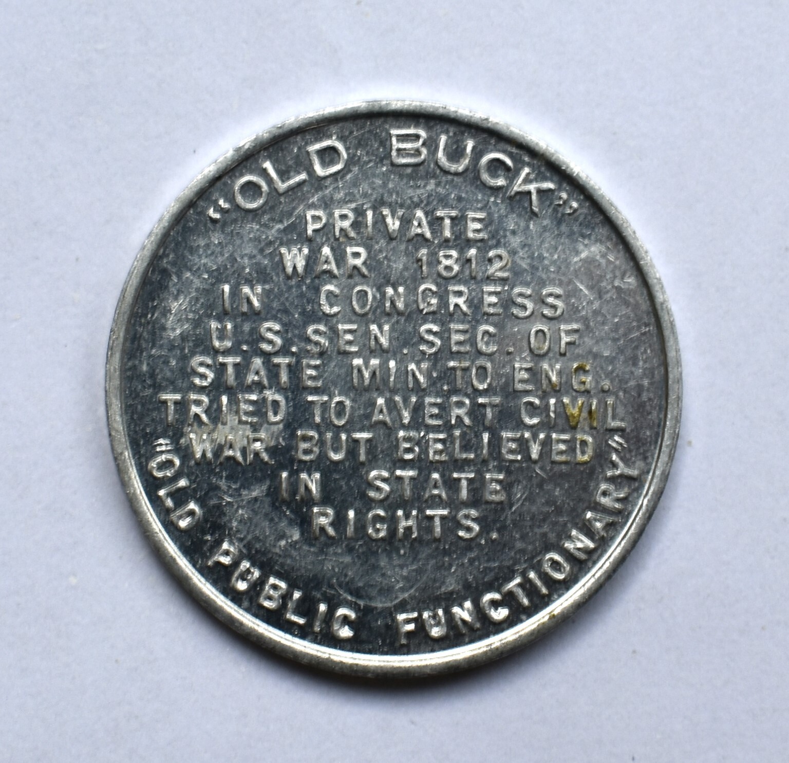 James Buchanan 15th President 1857-1801 Old Buck Token Coin 91 Rarity ...