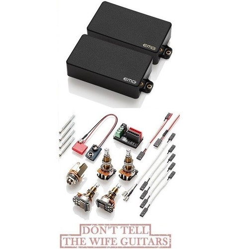 EMG ZW SET ZAKK WYLDE 81 + 85 BLACK HUMBUCKER ACTIVE PICKUPS LONG SHAFT ...