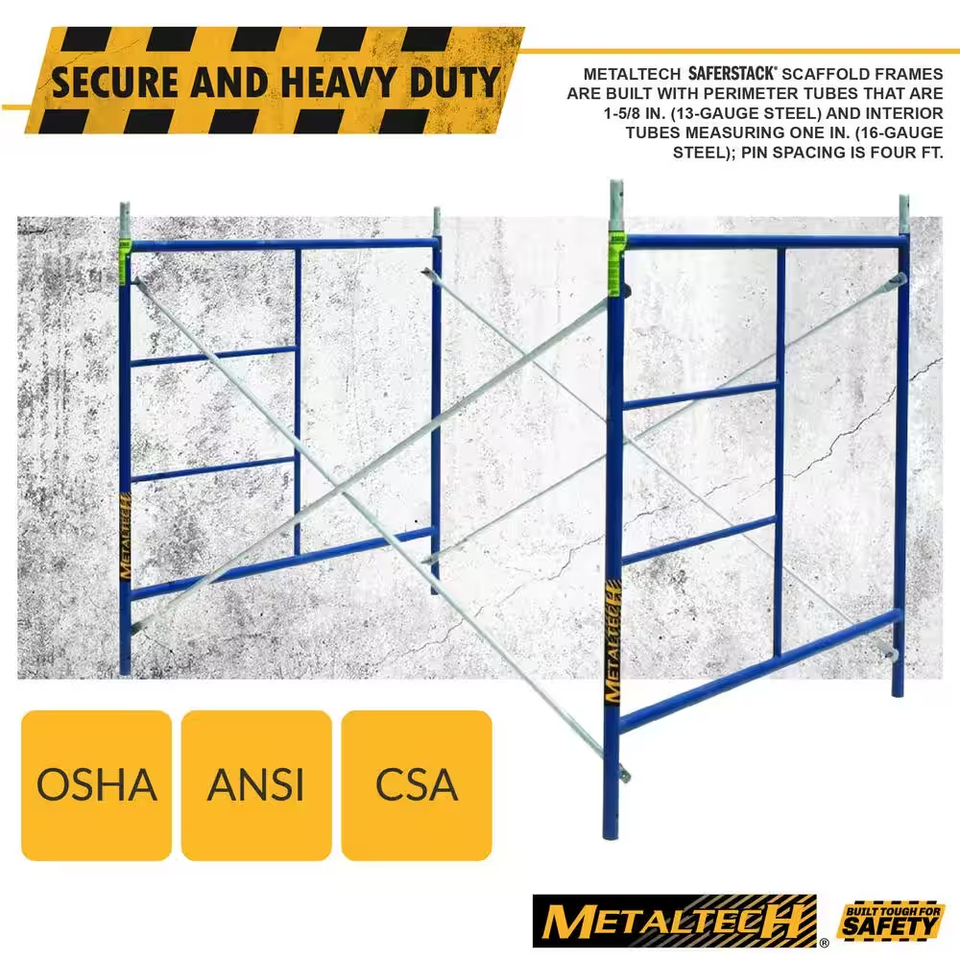 Saferstack Scaffold Section 7 Ft. X 5 Ft. X 5 Ft. Scaffolding Frame Set ...