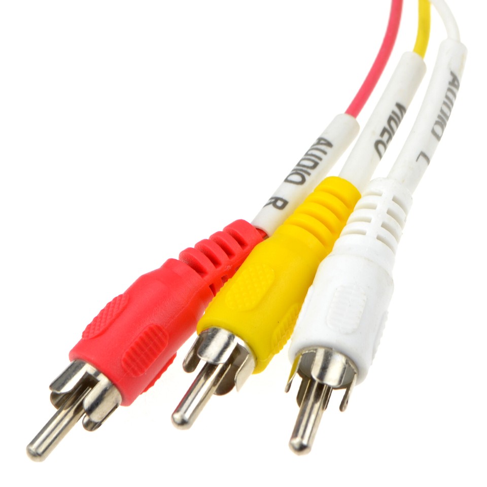 Scart Plug In / Out to Red White Yellow RCA 3 x Phono Plugs Video Cable ...