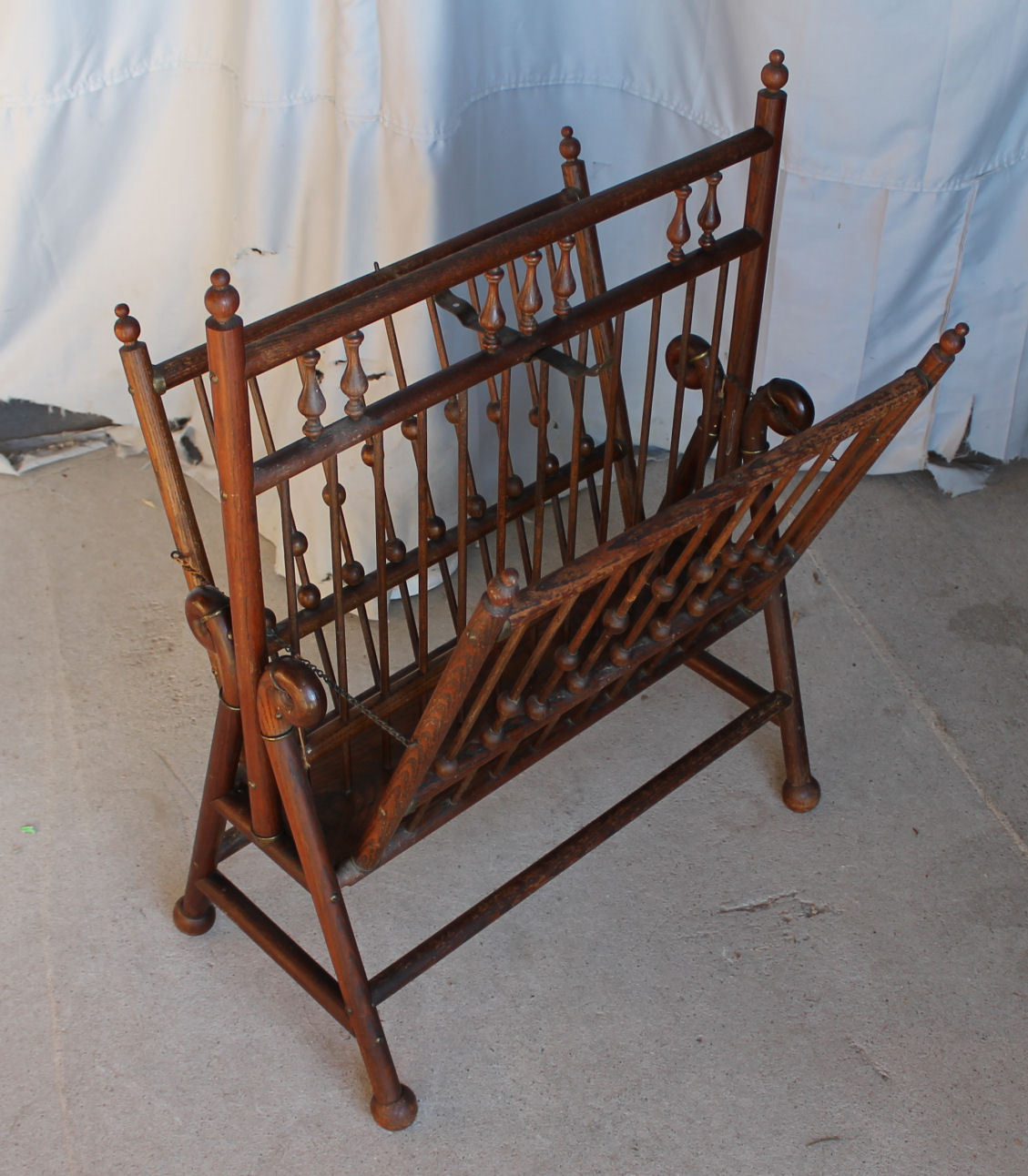 Antique Oak Stick and Ball Style Magazine Rack | eBay