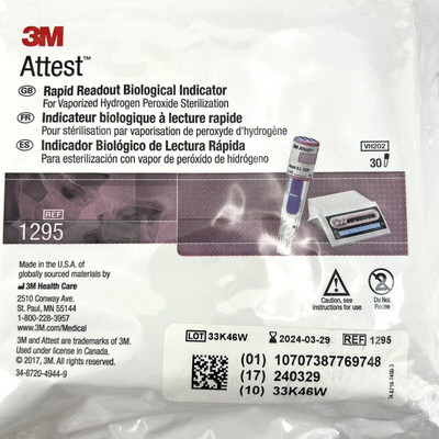 3M 1295 30-PACK Attest Rapid Readout Biological Indicators, Exp 03/31 ...