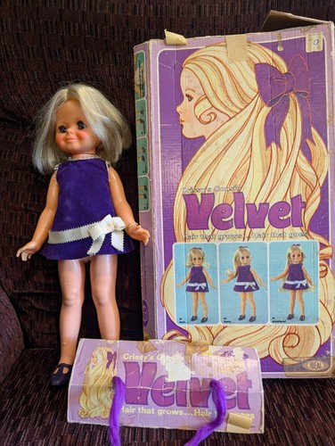 Vintage Ideal VELVET DOLL Growing Hair 1970 With Original Purple Dress ...