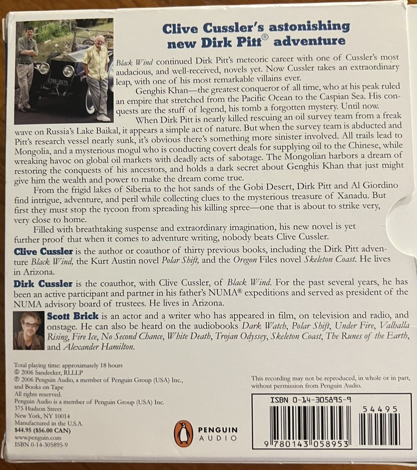 Treasure of Khan (Dirk Pitt Adventure) - Audio CD By Cussler, Clive ...