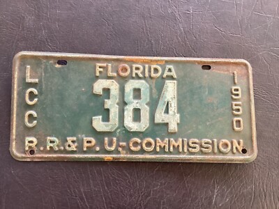 Florida License Plate 1950 Rail Road & Public Utility 384 | eBay