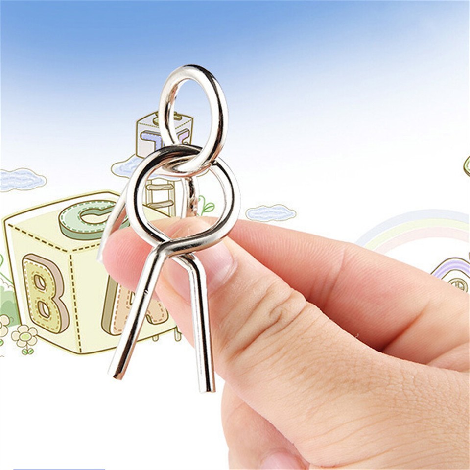 8PCS Classic IQ Metal Puzzle Brain Teaser Disentanglement Wire Puzzles ...