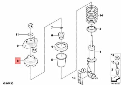 Genuine 2001-2006 MINI Cooper JCW One R50 R52 R53 R55 R56 Upper Spring ...