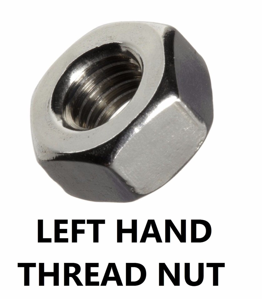 Qty 1 LEFT HAND THREAD NUT M8 (8MM) 1.25 PITCH Stainless Steel SS 316 ...